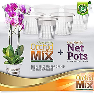 Organic Orchid Potting Mix - Made in USA - Premium Grade Recipe for Proper Root Development - Phalaenopsis, Cattleyas, Dendrobiums, Oncidiums and More! Fir Bark, Charcoal, Coconut Husk, Clay Pebbles