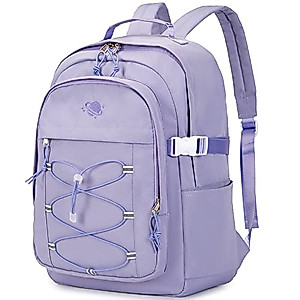 MIRLEWAIY Children School Bag Laptop Backpack Teen Girl School Backpack Women Bookbag Student Daypack with Planet embroidery, Taro purple