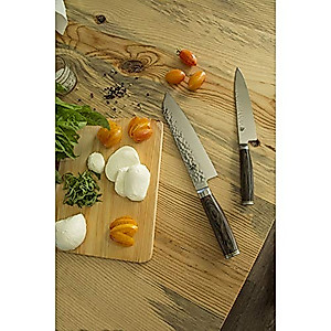Shun Cutlery Premier Kiritsuke Knife 8”, Master Chef's Knife, Ideal for All-Around Food Preparation, Authentic, Handcrafted Japanese Knife, Professional Chef Knife,Silver