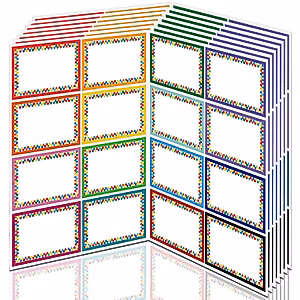 Dreecy 480 PCS Name Tags Stickers (3" x 2"), 16 Style Colorful Name Tags Labels for Classroom Name Badge Nametags Stickers for Themed Party, School, Office, Home