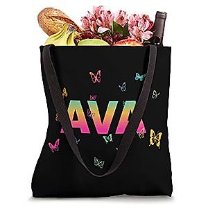 Ava - Beautiful Name with colorful Butterflies Tote Bag