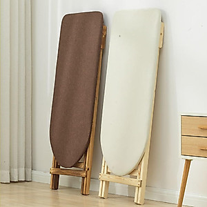 Solid Wood Ironing Board, Home Use, Ironing Rack, Foldable Standard Size, Adjustable Height, with Foam Pad and Cotton Cover, (Small : A)