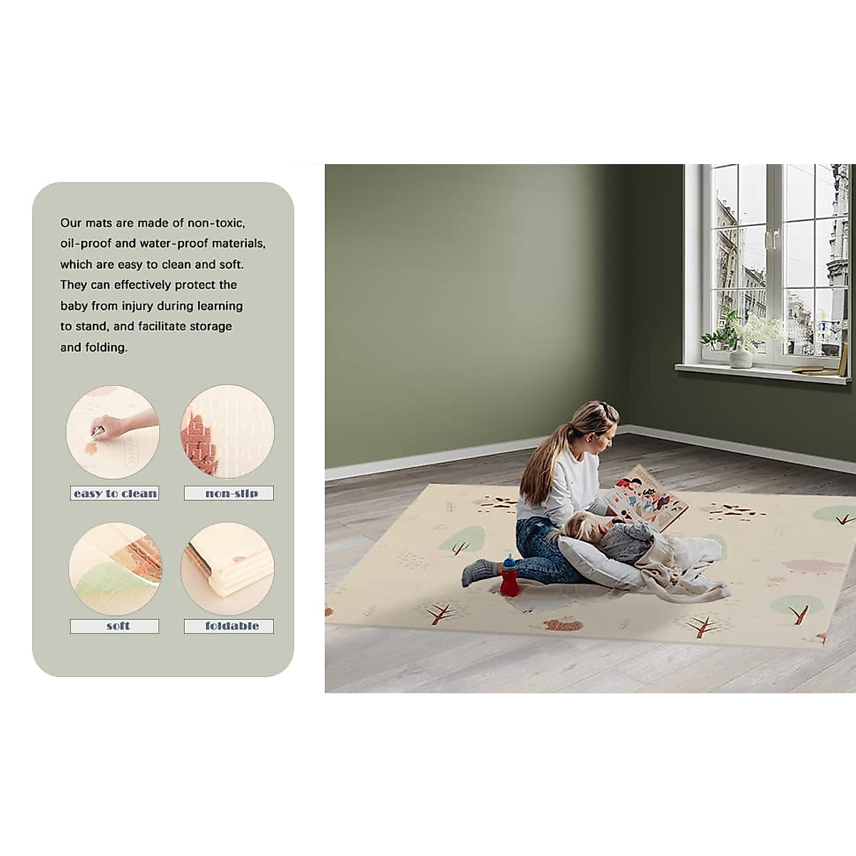 LIGHTOTOS Extra Large Baby Playpen with Mat-50 Balls-8 Hand Holds, 71x61x27 Inches Big Toddler Playpen with Carry Bag, Safety Play Yard for Infants Activity Grey