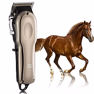 Ciphuoly Horse Clippers Cordless Quiet, Professional Horse Care Clippers with 4 Guide Guards,Electric Rechargeable Grooming Kit for Horse,Powerful Livestock Grooming Clipper
