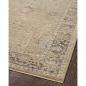Magnolia Home by Joanna Gaines x Loloi Millie Collection MIE-03 Gold / Charcoal 2'-3" x 3'-10" Accent Rug