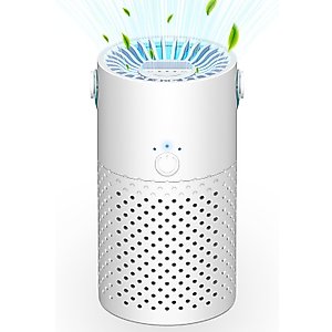 Mini Portable Air Purifier,White HEPA Air Purifier for Home with USB Cable for Home Bedroom Office Pet Room Air Cleaner for Car with Silence and Homemade Aromatherapy