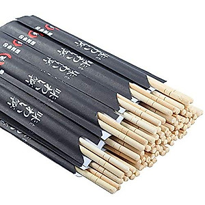 Disposable Chopsticks Pack of 40 Pair, 9" Japanese Style Sleeved Sushi Chopsticks by Gmark GM1038A