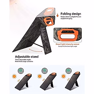 MOOLSUN 100W Solar Panel Power, Support 2-4 Parallel Power Increase(100w Max) High Output Performance Light Strength Sensor XT60 DC USB Portable Waterproof Monocrystall Solar Panel kit for Camping RV