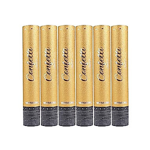 Confetti Cannon Party Poppers - Biodegradable Dried Petals Poppers for Wedding Birthday Party Prank Graduation New Year Celebration Christmas Eve (Gold)