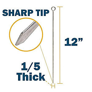 Blue Donuts 24 Pack Kabob Skewers for Grilling 12 Inch - BBQ Grill Grilling Accessories, Stainless Steel