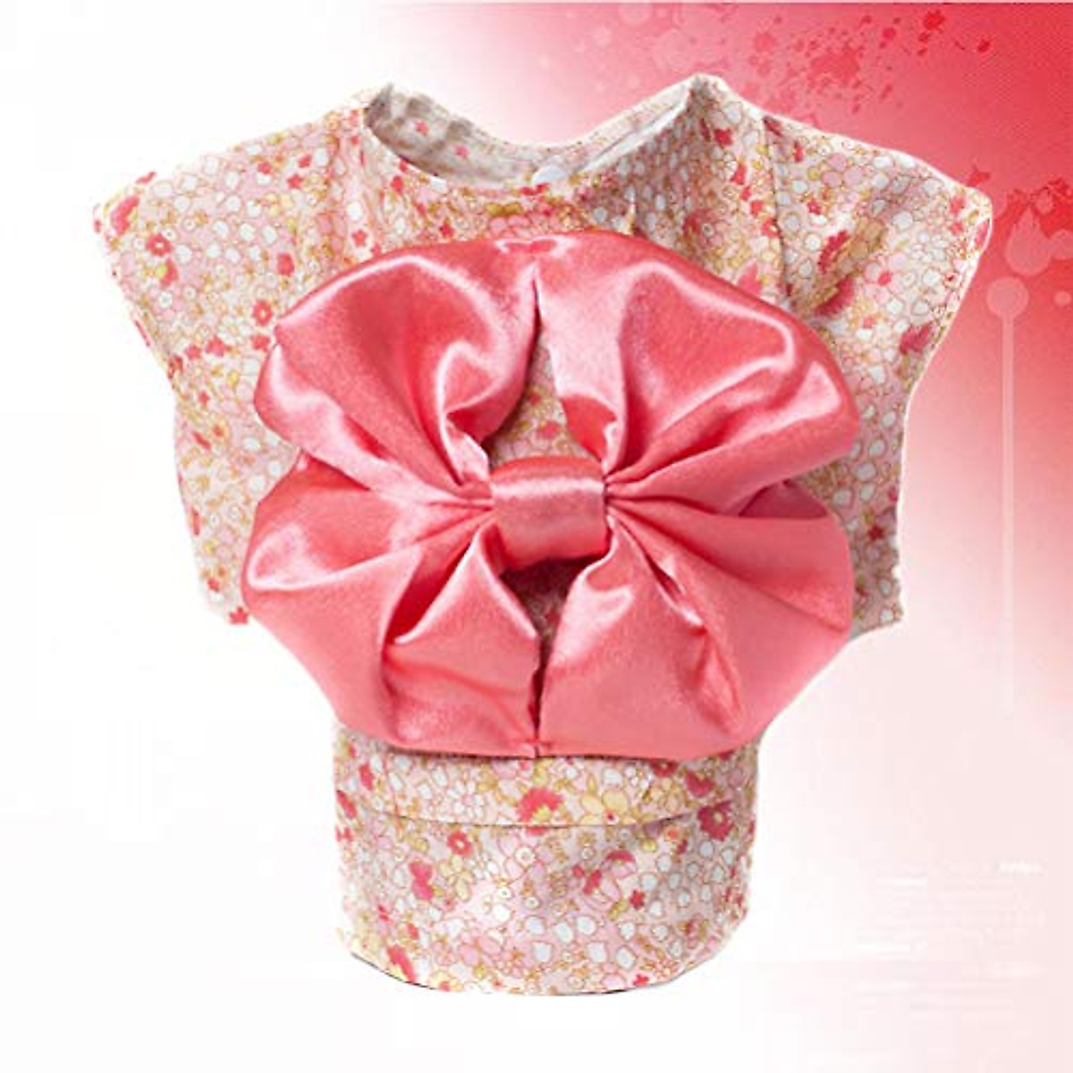1pc Japanese Kimono with Small Flowers Printing Outfit Costumes for Pets Dogs Puppy (Pink XS)