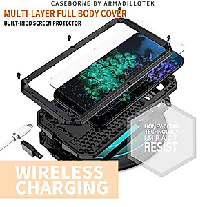 for Samsung Galaxy S23 Plus 5G/S23+ 5G Case,Shockproof Hard Case Aluminum Metal Gorilla Glass Military Heavy Duty Sturdy Protector Cover for Galaxy S23 Plus 5G,with Lens Protection Cover (Black)