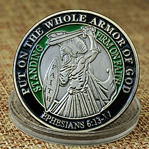 Put On The Whole Armor of God EPHE 6:13-17 Enamel 3D Challenge Coin Collector's Medallion