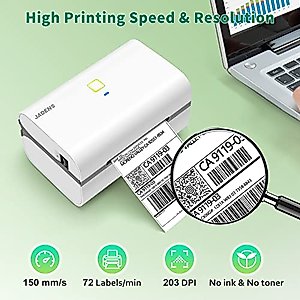 JADENS 3X5 Bluetooth Shipping Label Printer, Thermal Label Printer for Small Packages, Label Maker Machine, Support Windows, Mac, Chromebook, iOS, Android, Compatible with Amazon, Ebay, Etsy, USPS