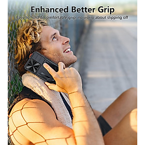 FNTCASE for iPhone 15 Pro Case: Military Grade Drop & Shock Protection Cell Phone Cover with Kickstand & Slide | Rugged Protective Bumper Textured | Heavy Duty Protector(Black)