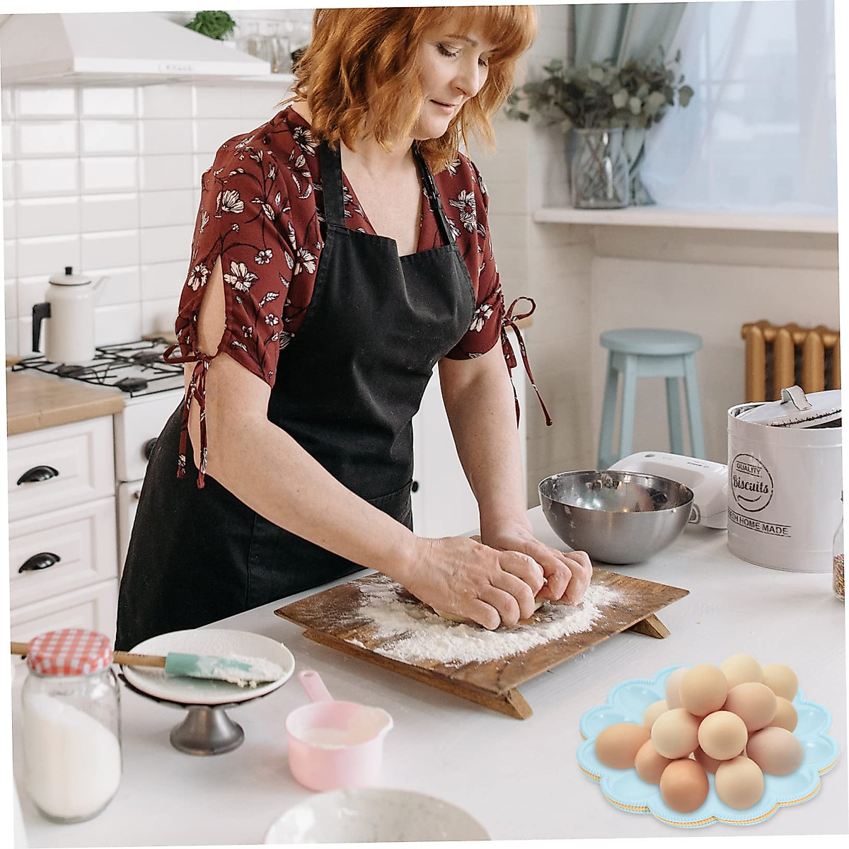 STOBAZA Plastic Dinnerware 4pcs Egg Storage Tray Plastic With Cover Egg Box Fruit Pies