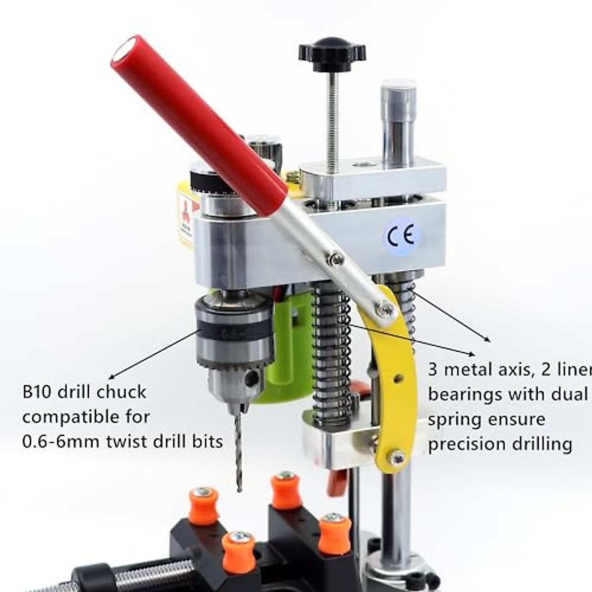 NovelLife Mini Drill Press Precision Benchtop Drilling Machine Elecric Portable Table Driller CNC 795 Motor B10 Chuck Metal Wooden DIY Jewelry Making Crafts Tool