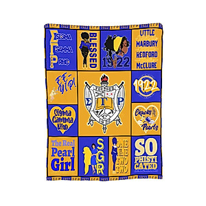 Kunsaww Sigma Gamma Rho Sorority Blanket for Women Flannel Throw Gift with 1922 Poodle and African American Design for Bedroom Sofa Decor,50"x40"