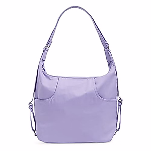 Vera Bradley womens Cotton Convertible Backpack Shoulder Handbag, Lavender Petal - Recycled Cotton, One Size US