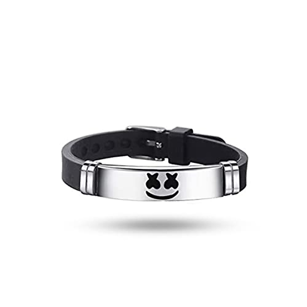 PIESWEETY Smile Luminous Backpack with USB Charging Port & Bracelet, School Laptop Backpack DJ Music Student Daypack Travel Bag Rucksack, Black, Large