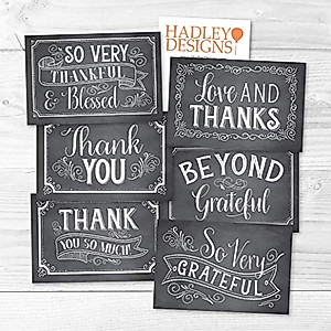 24 Chalkboard Thank You Cards With Envelopes, Great Note For Adult Funeral Sympathy or Gift Gratitude Stationery Supplies For Grad, Birthday, Baby or Rustic Bridal Wedding Shower For Boy or Girl