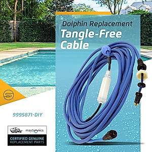 Dolphin Genuine Replacement Part — Durable 78 FT Blue Cable with Swivel for Tangle-Free Operation — 9995871-DIY