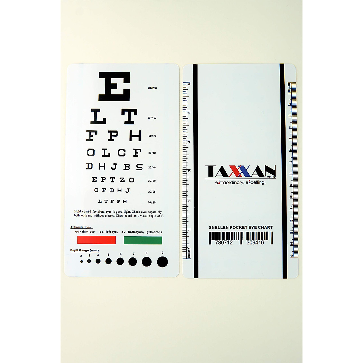TAXXAN OTOSCOPE, DUAL-HEAD STETHOSCOPE, TAYLOR HAMMER, C128 TUNING FORK, LED MEDICAL PENLIGHT, SNELLEN POCKET PLASTIC EYE CHART, TAPE MEASURE compatible with any Otoscope Ophthalmoscope