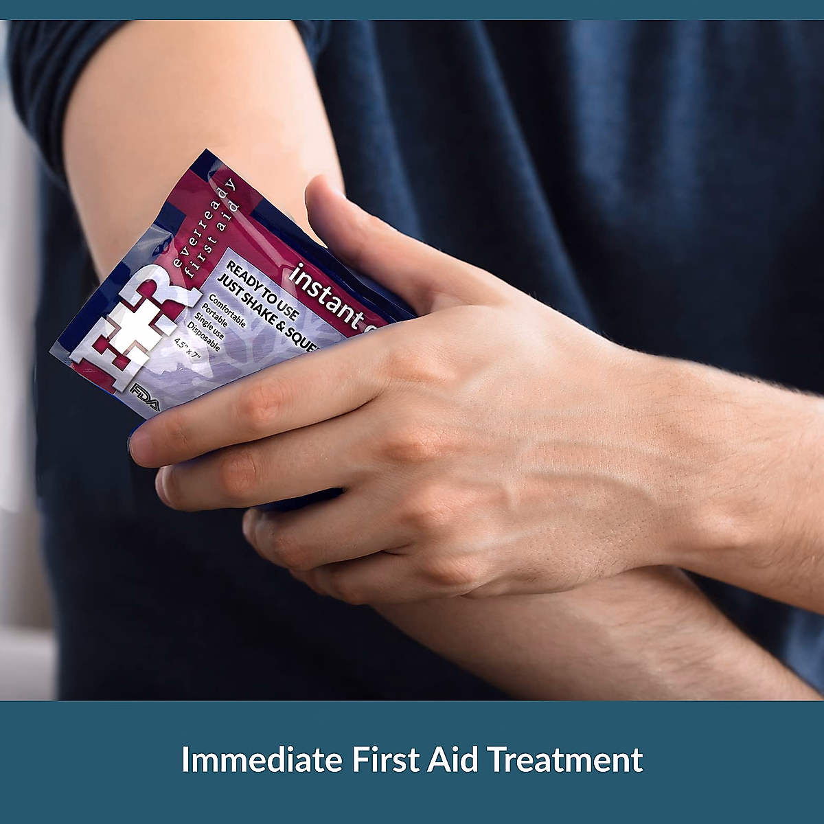 Ever Ready First Aid Disposable Cold Compress Therapy Instant Ice Pack for Injuries 4.5" x 7" - 125 Pack