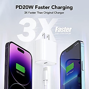 iPhone 14 13 12 11 Fast Charger [Apple MFi Certified] High Speed iPhone Wall Charger 2-Pack with 6.6FT USB C Lightning Cable Compatible with iPhone 13/13Pro/12/12 Pro/11/11Pro/XS/Max/XR/X/8 Plus,iPad