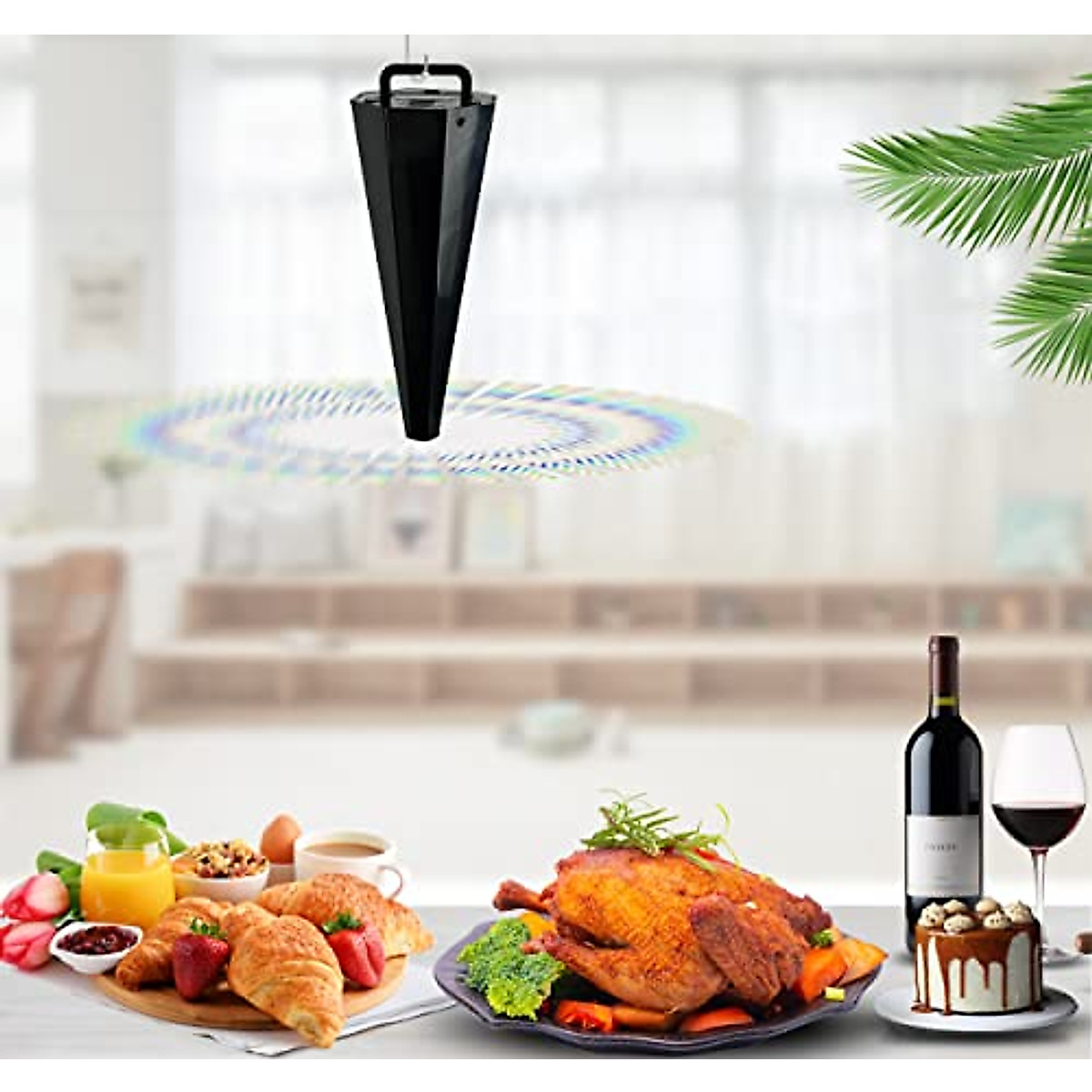 PATIOSIR Table Food Fan, USB or Batteries Powered Food Spinner Portable for BBQ, Picnic, Pool Parties, Outdoor Dinner(2pcs)