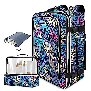 HXLGMD Carry on Backpack, 40L Flight Approved Travel Backpack with 3 Packing Bags, Expandable TSA Luggage Suitcase Backpack Overnight Weekender Daypack for Business College Hiking 15.6 inch Laptop