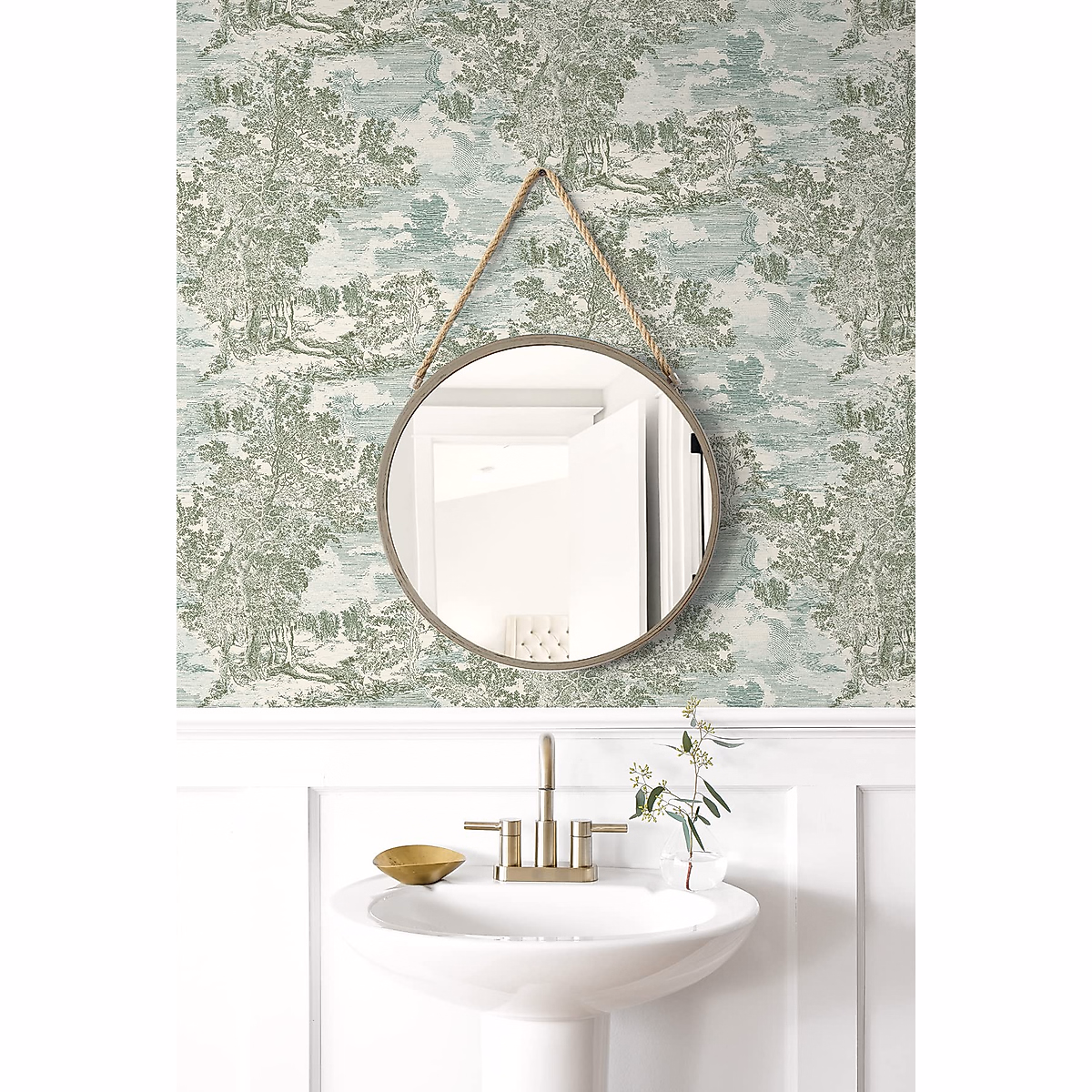 Surface Style - Peel and Stick Wallpaper, Scenic Wallpaper for Bedroom, Powder Room, Kitchen, Self Adhesive, Vinyl, 30.75 Sq Ft Coverage (Serene Scenes Collection, Willow)