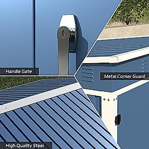 SUXXAN Metal Outdoor Storage Shed 4FT x 3FT, Steel Utility Tool Shed Storage House with Door & Lock, Metal Sheds Outdoor Storage for Backyard Garden Patio Lawn, Blue