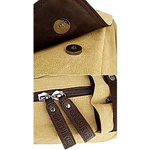 Roffatide Anime One Piece Backpack Khaki Canvas Book Bag Printed Flap School Bag With Earphone Hole