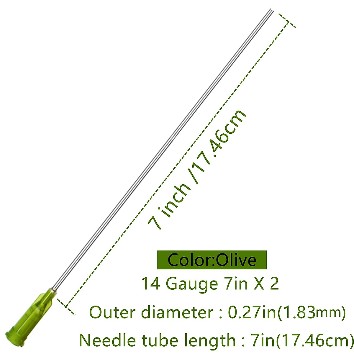 30ml Syringe with Long Tip-14Ga x 7”- Blunt Tip and Luer Lock, Great for Measuring and Refilling