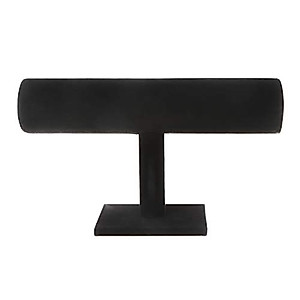 TENINYU Hovering T-Bar Bracelet Necklace Earring Bangle Pendants Anklet Tower Watch Key Jewelry Display Stand for Home Organization (Black Velvet)