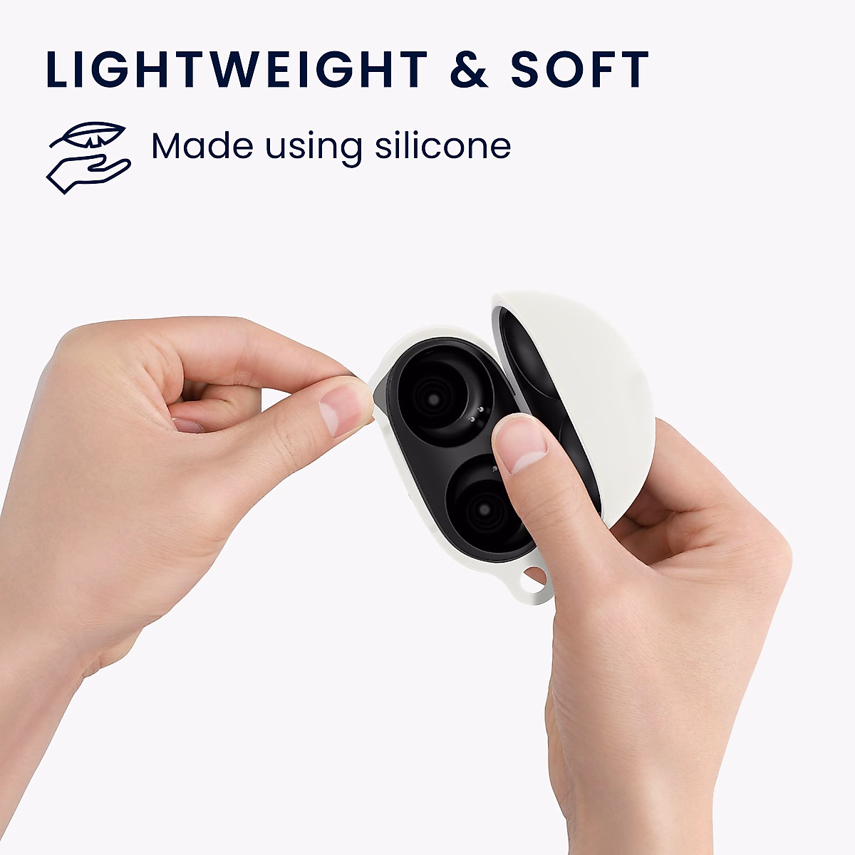 kwmobile Case Compatible with Google Pixel Buds Pro Case - Silicone Cover Holder for Earbuds - White