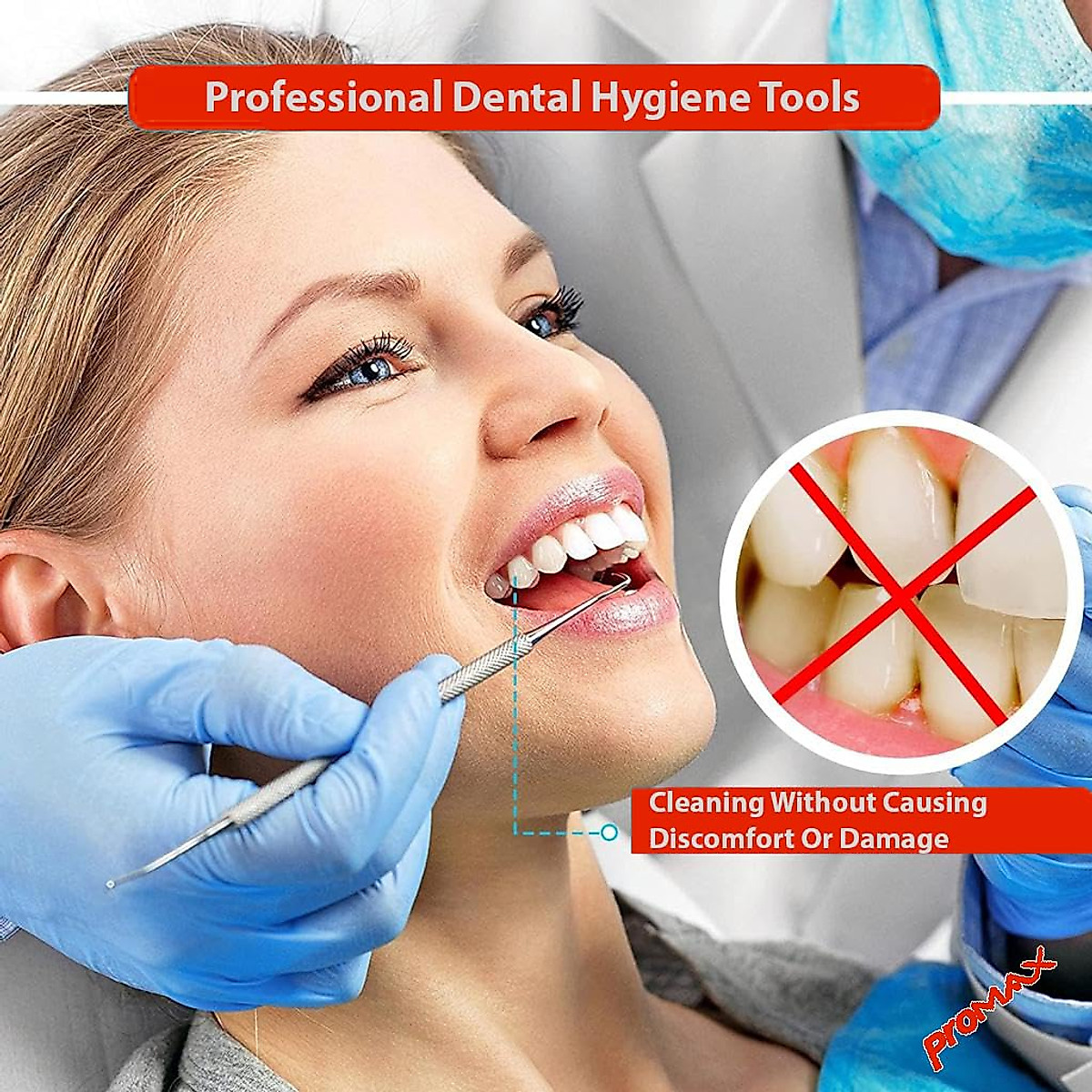 Professional Dental Tartar Scraper Tool - Double Ended Tartar Remover for Teeth, Dental Pick, Plaque Remover, Tooth Scraper - Added Tooth Cleaning at Home - 100% Surgical Stainless Steel-45-10127 (2)