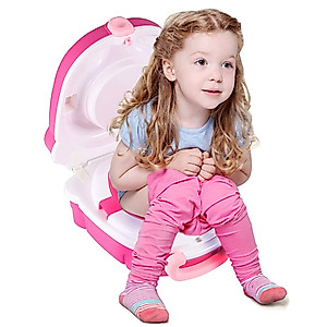 ONEDONE Portable Potty for Toddler Travel Outdoor Toilet Travel Potty for Toddler Squatting Potty for Baby Kids Potty Training (Girl)