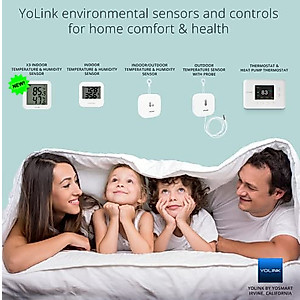 YoLink Smart Outdoor Temperature & Humidity Sensor, Hygrometer, Thermometer, 1000' Long Range, 2 Years Battery Life, Emails, Text/SMS, App Alerts, Alexa, IFTTT Integration. Hub Required!