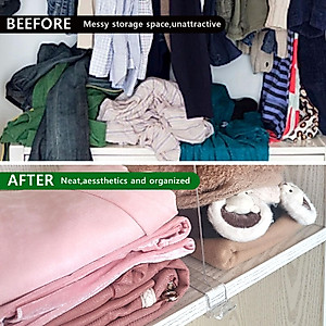 Yunlism Clear Acrylic Shelf Dividers, 12 Inches [Extra Tall Version] Clear Shelf Dividers for Organization, Closets Shelf Separator, Shelf Divider Fits Shelves of 0.4-0.9 Inch Thickness (6 Pack)