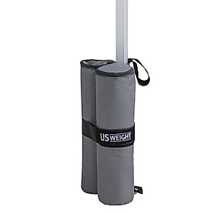 US Weight Titan Fillable Canopy Weight Bags (4-Pack) with Reliable Zippers, Double-Bagged Design, Heavy Duty Thread and Box-Stitched Stress Points