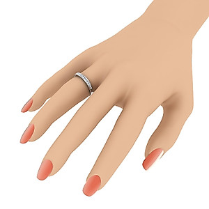 1/5 Carat Channel Set Diamond Wedding Band Ring in 14K White Gold (Ring Size 7)