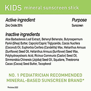 BLUE LIZARD Mineral Sunscreen Stick with Zinc Oxide SPF 50+ Water Resistant UVA/UVB Protection Easy to Apply Fragrance Free, Kids, Unscented, 5 Oz