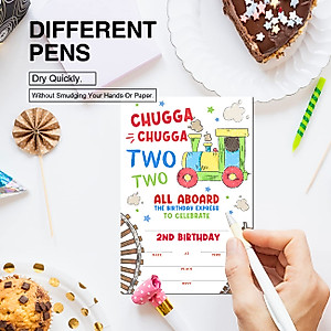 Cute Chugga Chugga Two Two Train 2nd Birthday Party Invitations with Envelopes Set of 20 Train 2 Years Old Second Birthday Party Invites Fill in Blank