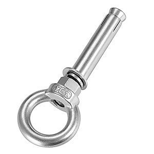 uxcell M12 x 100 Expansion Eyebolt Eye Nut Screw with Ring 304 Stainless Steel Raw Bolts 2 Pcs