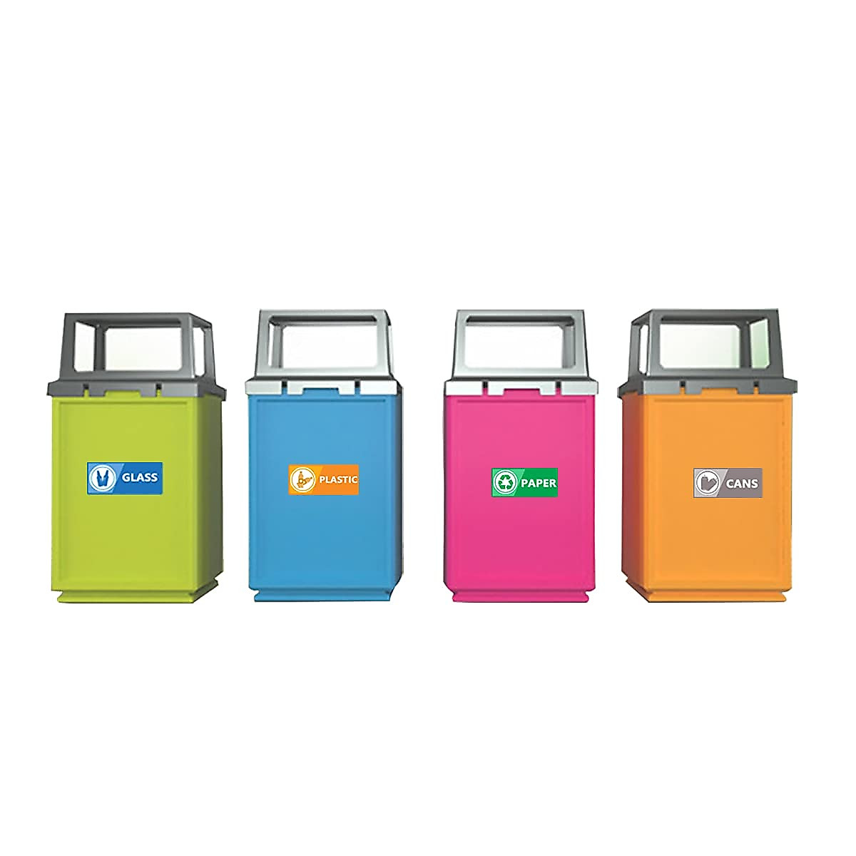 Top label Recycle Label Decal for Trash Can,Trash Sorting Recycling Sticker Sign for Use in Home and Office,4x2 Inch,20 Pcs Per Pack