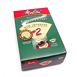 Melitta Cone Coffee Filter #2 100 Count- Natural Brown