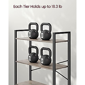 VASAGLE 6-Tier Tall Bookshelf, Large Bookcase with Steel Frame, Deep Book Shelf for Living Room, Home Office, Study, 11.8 x 31.5 x 73.2 Inches, Industrial Style, Greige and Black ULLS082B02