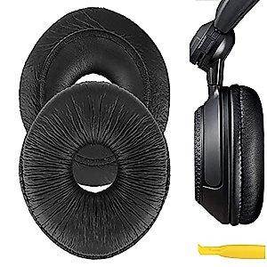 Geekria QuickFit Replacement Ear Pads for Panasonic Technics RP-DJ1200, RP-DJ1205, RP-DJ1210 Headphones Ear Cushions, Headset Earpads, Ear Cups Cover Repair Parts (Black)